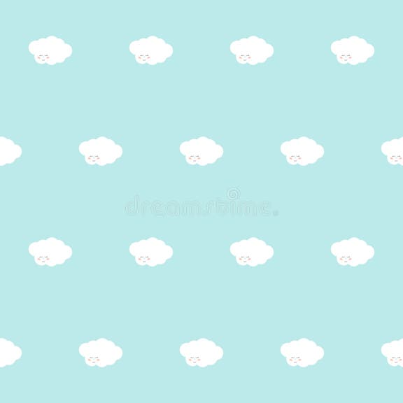 Fluffy Cute Kawaii Cloud Character Floating in Sky. Positive Child ...