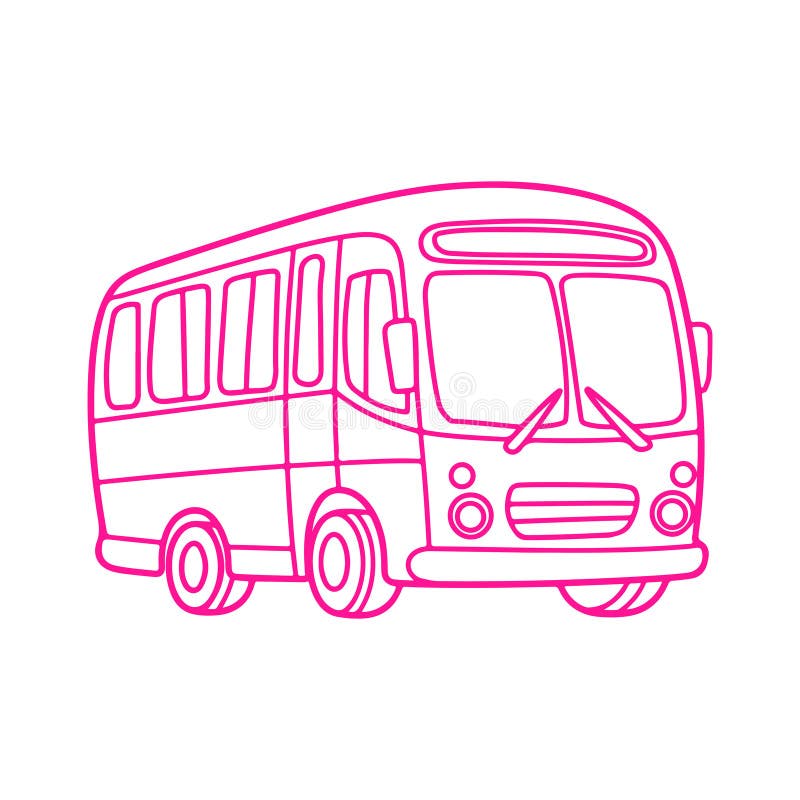 Hand-Painted Bus Artwork stock vector. Illustration of pink - 370596979