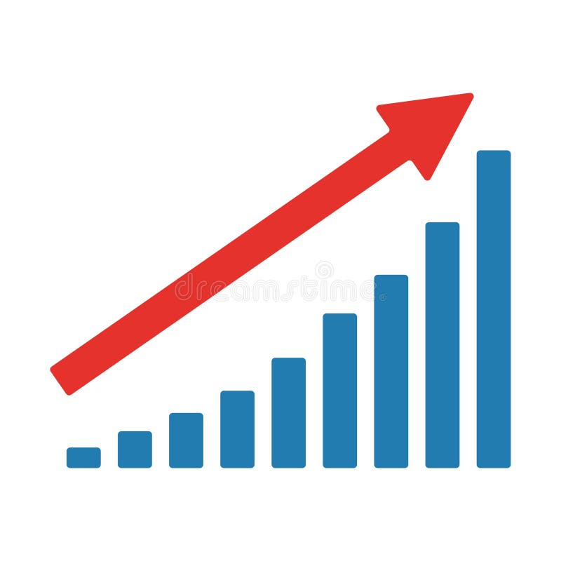 Growing Business Red Arrow on a White. Profit Arow Vector Illustration ...