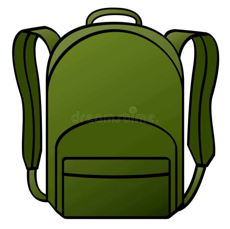 Green Backpack stock illustration. Illustration of book - 370812494