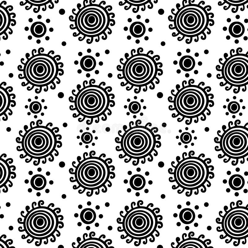 Ethnic Patterns with Abstract Sun. Simple Textile Graphic Stock Vector ...