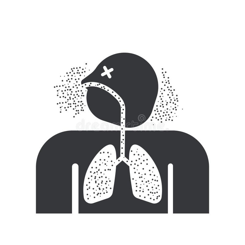 Isolated Pictogram Representing Poor Air Quality, Pollution Hazards ...