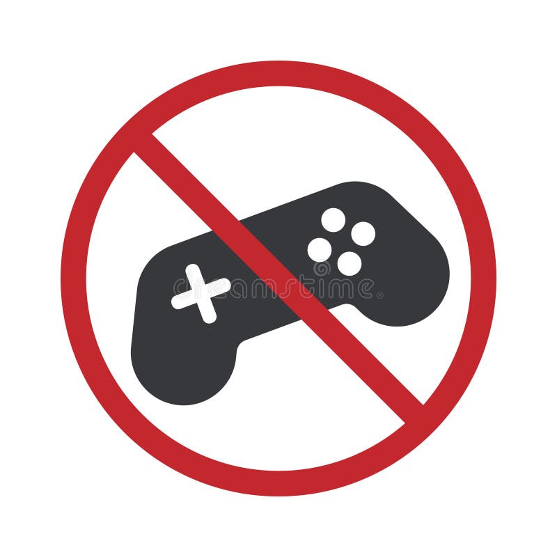 Isolated Prohibition Notice Sign, Forbidding Mobile Gaming Stock ...