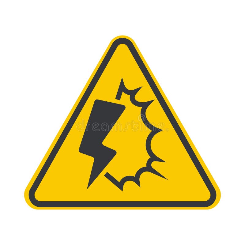 Isolated Caution Sign Warning of Electrical Explosion Hazards ...