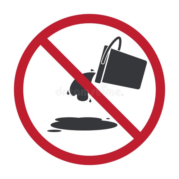 Isolated Prohibition Sign : Spilled Water in a Bucket on the Floor, Do ...