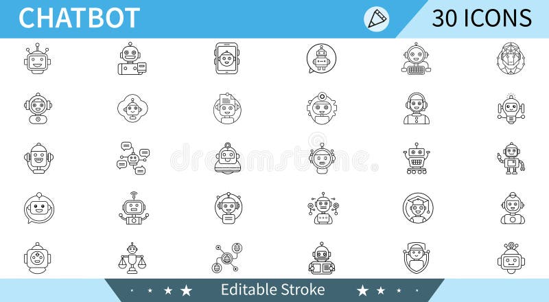 Chatbot Icons AI, Robot, Technology, Automation, Support, Interface ...