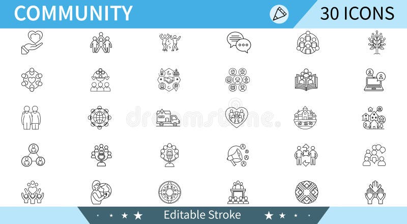 Community Icons Collaboration, Unity, Global Network, Social Stock ...
