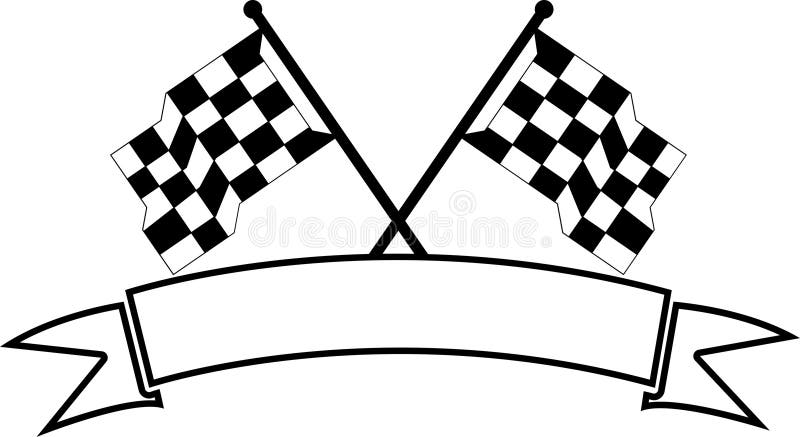 Crossed Checkered Flags Svg Vector Cutfile for Cricut with Ribbon for ...