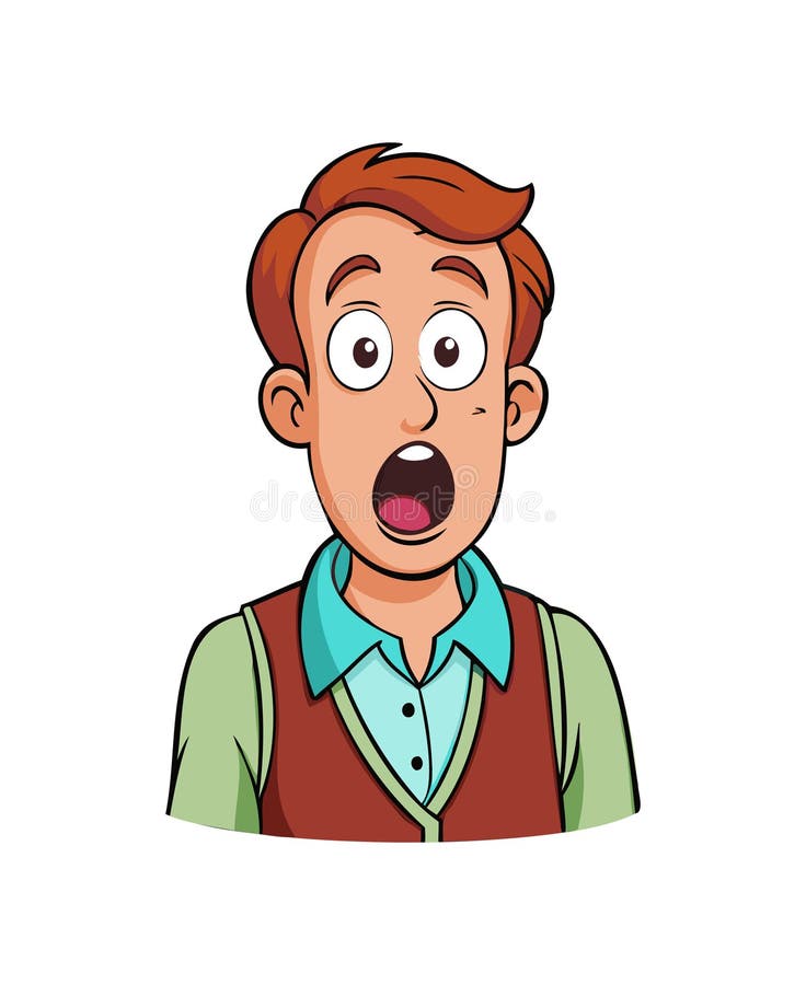 Surprised Cartoon Character Expression Illustration Stock Illustration ...