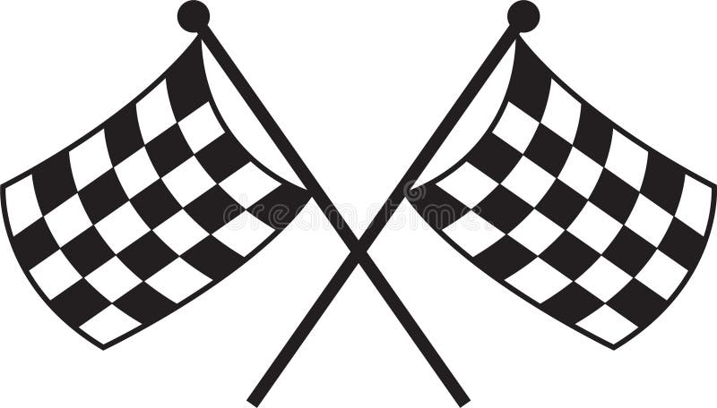 Crossed Checkered Racing Flags. Car Racing Flags. Symbol of Victory and ...