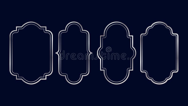 Elegant Silver Borders for for Wedding Invitation. Silver Geometric ...