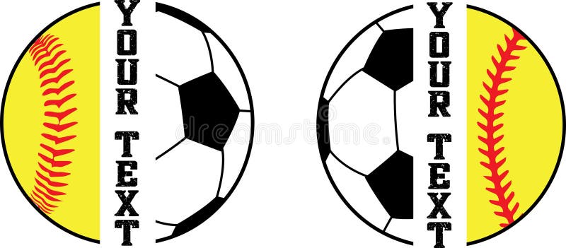 Split Name Baseball and Soccer Ball, Sport Ball Stock Vector ...