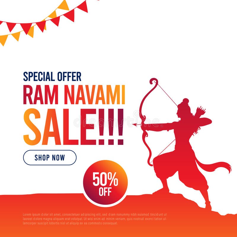 Ram Navami Sale Banner Design for Business. Stock Illustration ...