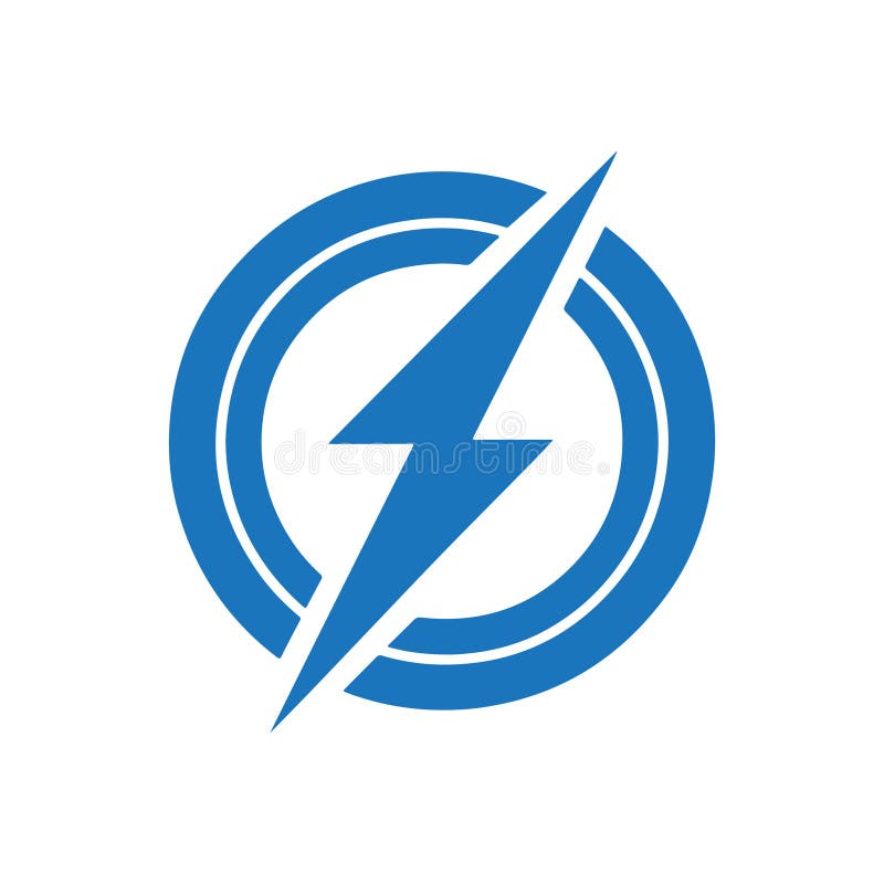 Lightning Bolt Symbol Inside a Circle, Featuring Concentric Circles and ...