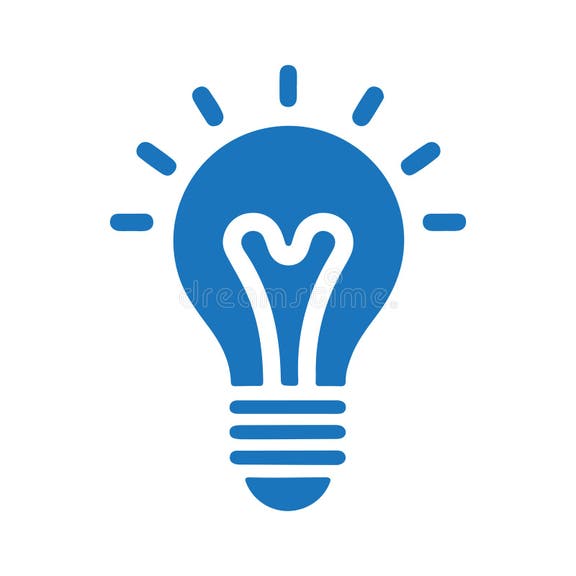 A Blue Light Bulb Icon with a Clean, Simple Design Against a White ...