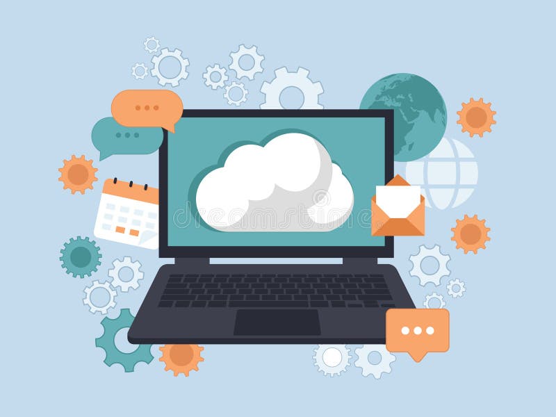 Cloud Storage Concept. Computing. Flat Vector Illustration Stock Illustration - Illustration of ...