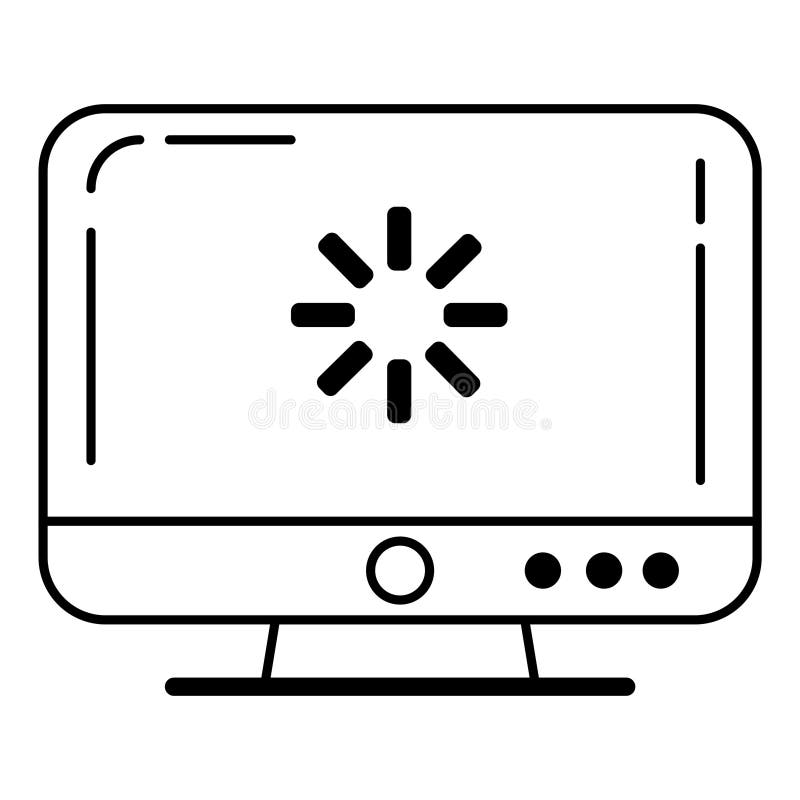 Loading Icon of a Computer stock illustration. Illustration of drawing ...