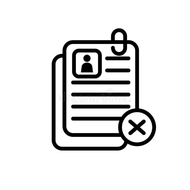 Rejected Document Icon stock vector. Illustration of form - 371348826