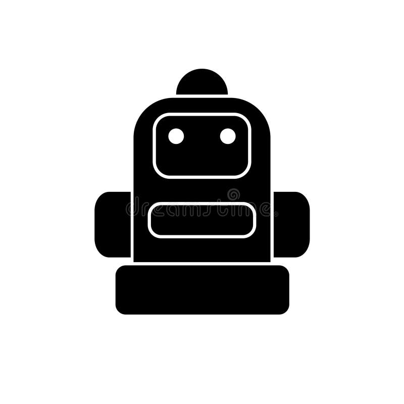 Minimalist Robot Icon stock illustration. Illustration of intelligence ...