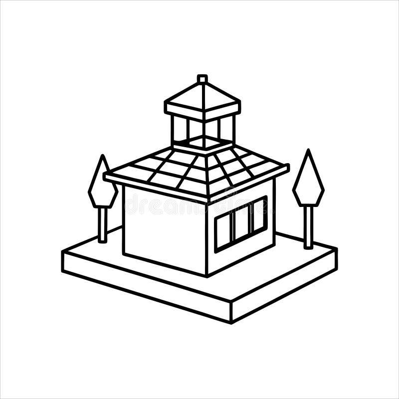 Modern Rooftop Design Line Art Icon Stock Illustration - Illustration ...