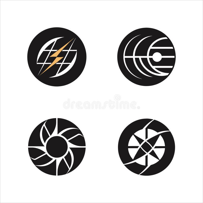 Modern Solar Renewable Energy Logo Vector on White Stock Vector ...