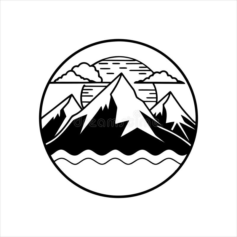 Snow Capped Ridge Hand-Drawn Illustration Vector Stock Illustration ...