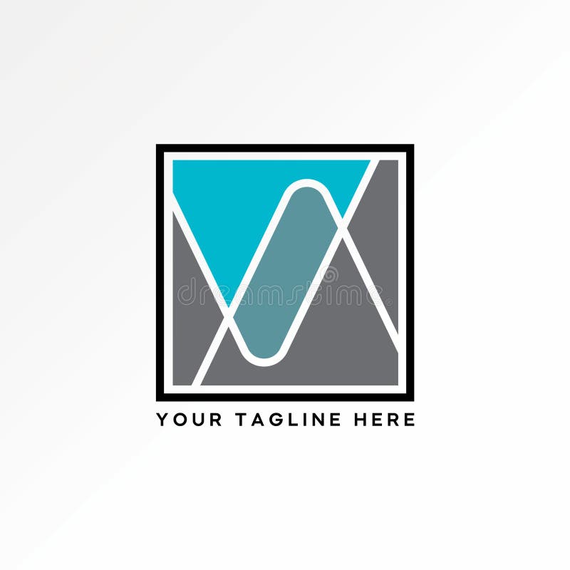 Initial VV Font Line Flip View on Sqaure Monogram Typography Media Tech ...