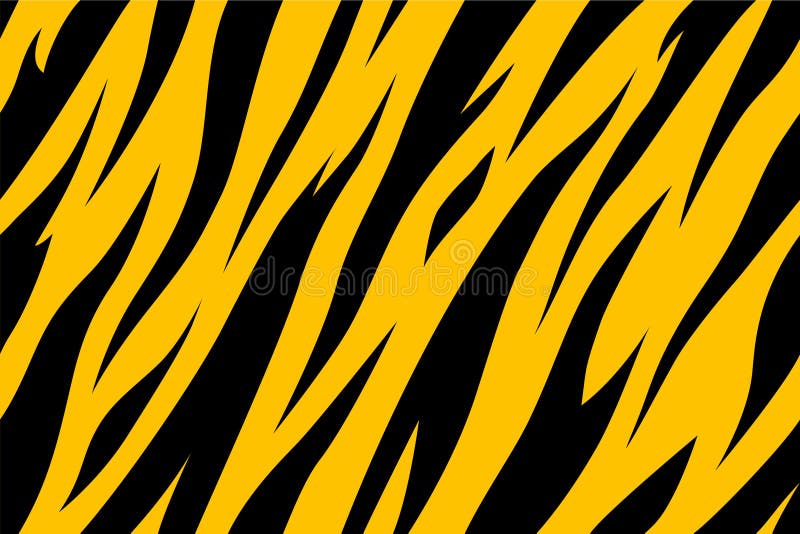 Tiger Texture Abstract Background Yellow and Black. Vector Jungle Strip ...