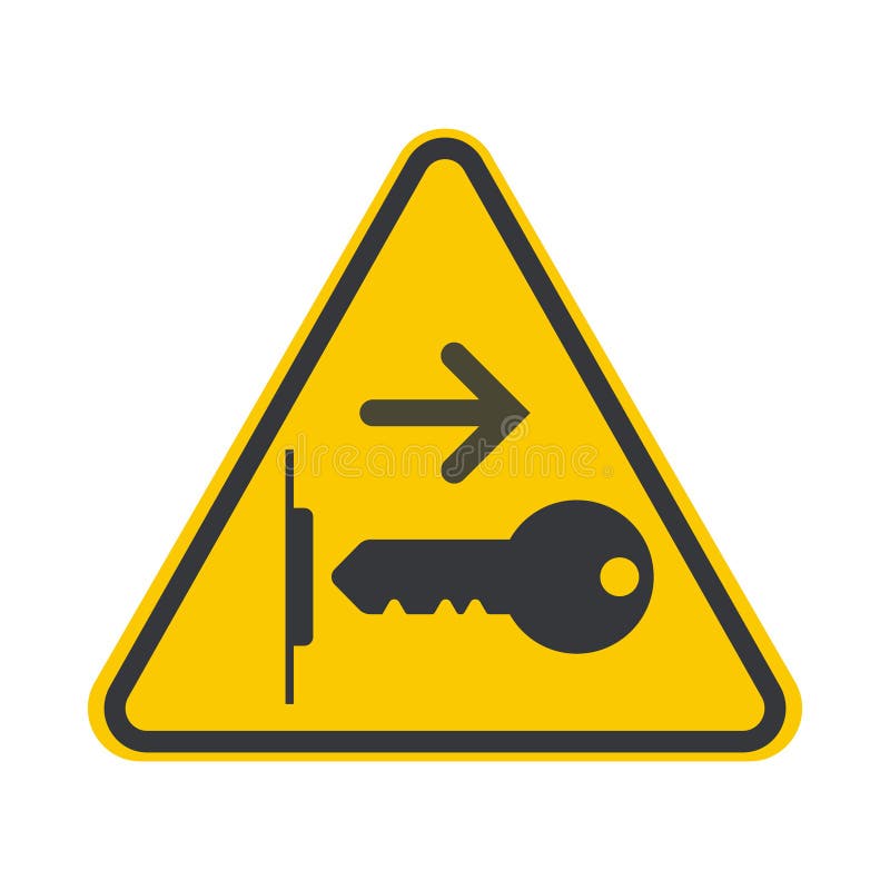 Isolated Icon Sign Reminding Users To Remove the Key after Use To ...