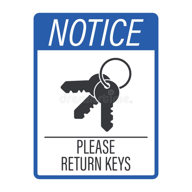 A Label Sticker with a Reminder To Return the Key To Its Original Place ...