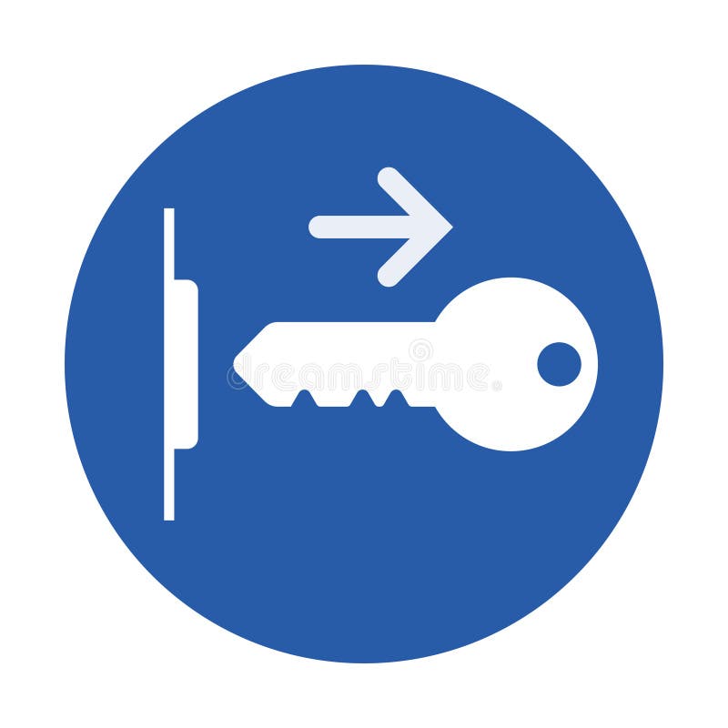 Isolated Blue Circle Sign Reminding Users To Remove the Key after Use ...