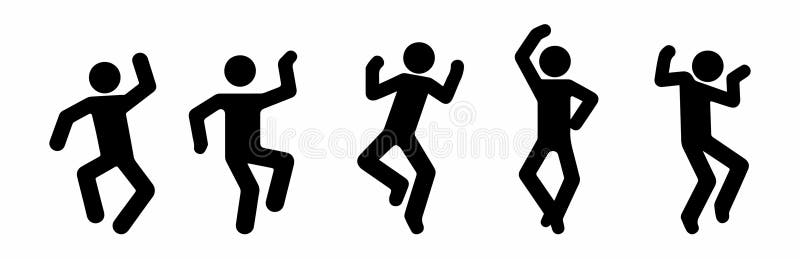 Dancing People Icon, Stickman Illustration Stock Vector - Illustration ...