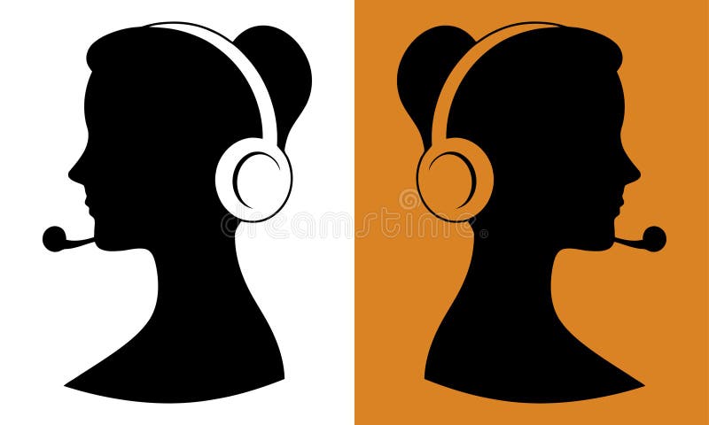 Illustration Representing Female Voice Agent with Microphone, Useful ...