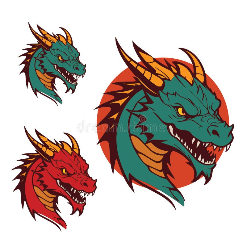 Fierce Dragon Mascot Vector for Esports Logo and Gaming Branding Stock ...
