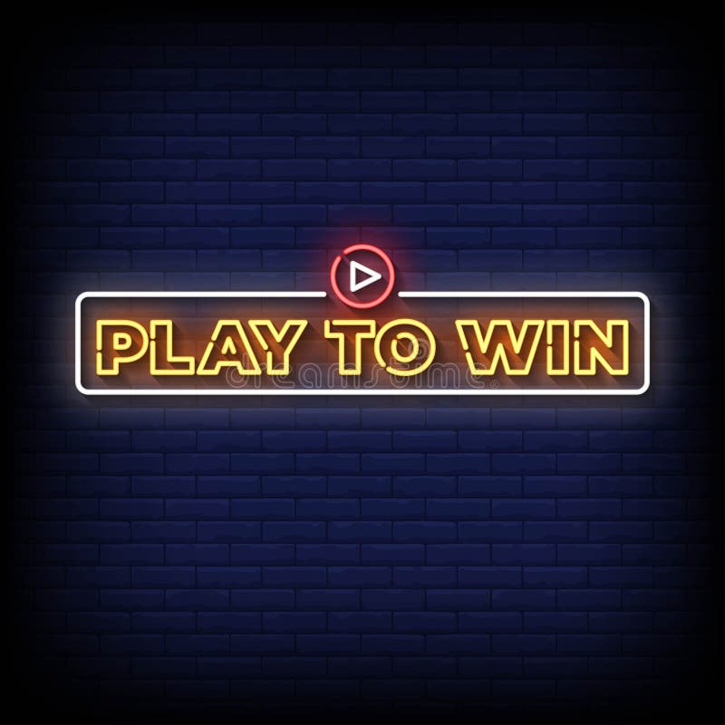 Play To Win Neon Sign with Brick Wall Background Vector Stock Vector ...