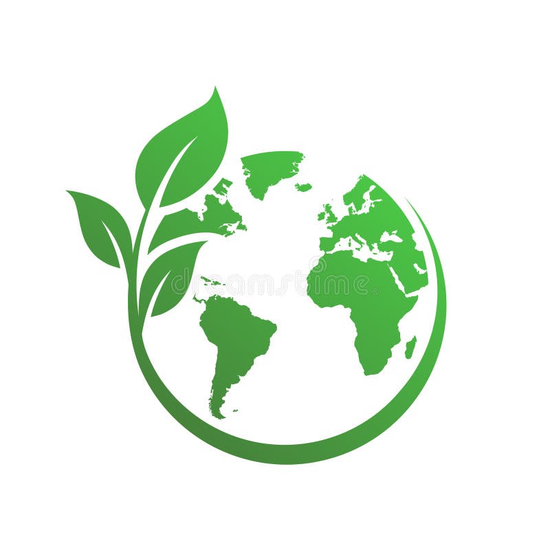 Ecology World Symbol. Go Green Earth Stock Vector - Illustration of ...