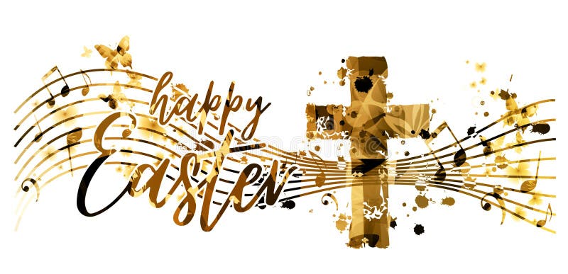 Golden Harmony of Easter Faith, Music, and Renewal Stock Image - Image ...