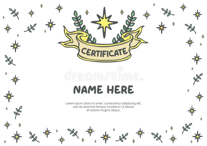 Kids Children Star Winner Champion Certificate Background Template for ...