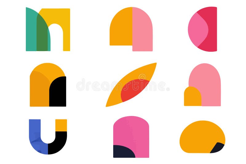 Postmodern Abstract Geometric Shape Graphic Elements, Boho Vector ...