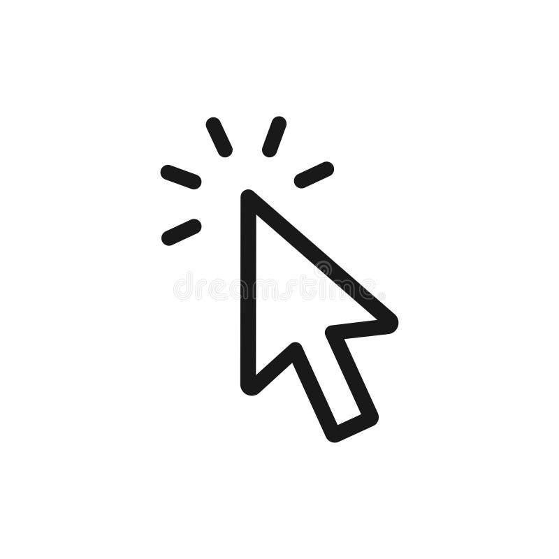 Cursor Line Icon. Clicking Cursor Icon in Trendy Line Style Stock ...