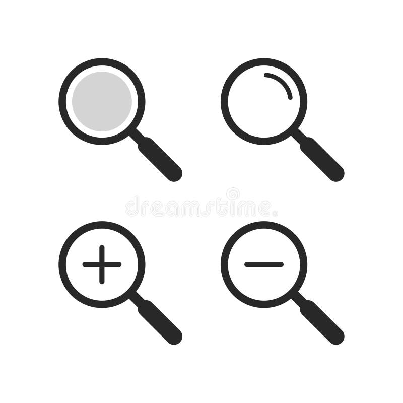 Magnify Icon. Magnifying Glass Icon Set. Search Icon Vector Stock Vector - Illustration of ...