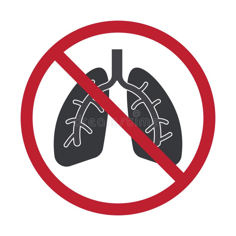 Isolated Prohibition Sign Warning No Smoking, with Symbols Representing ...