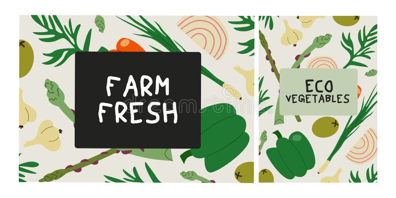 Farm Fresh Vector Cartoon Banner. Fresh Vegetables. Illustration for ...