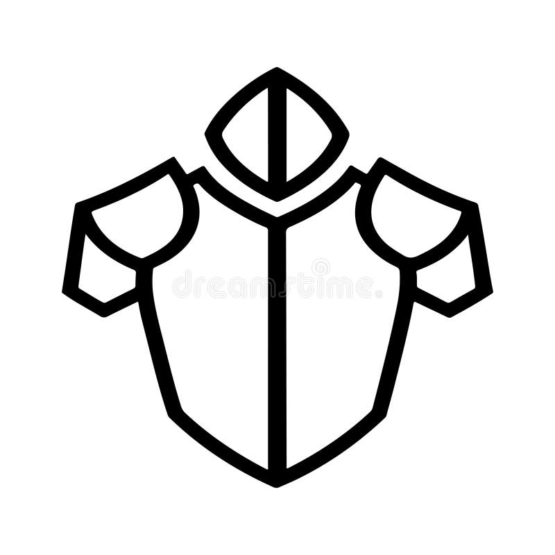 Armour stroke line icon stock illustration. Illustration of safety ...