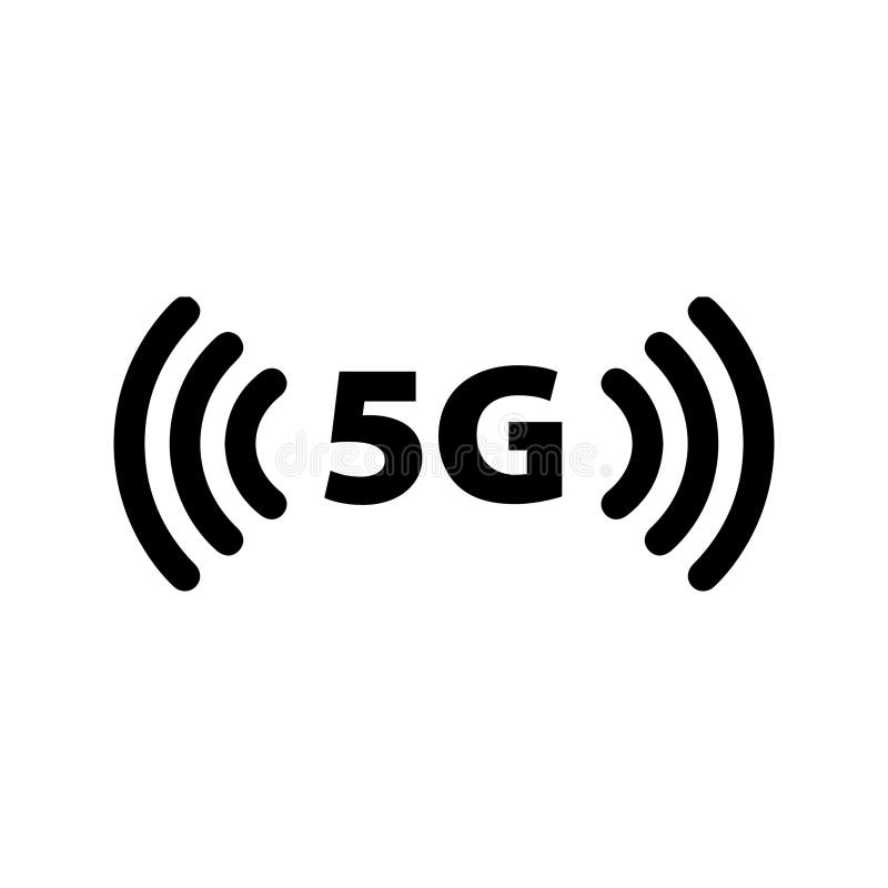 5G Signal Logo Design Isolated in White Background Stock Illustration ...