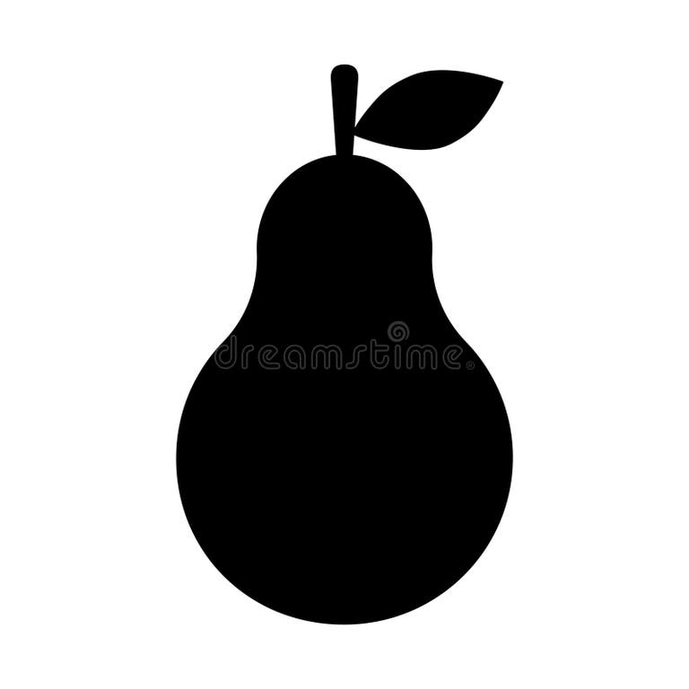 Pear Icon Isolated on White Background. Black Pear Symbol Flat Style ...
