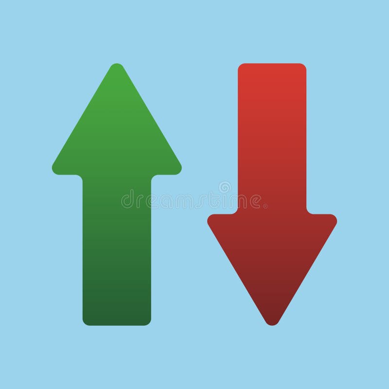 Up and Down Sign with Green and Red Arrows Vector Illustration. Concept ...