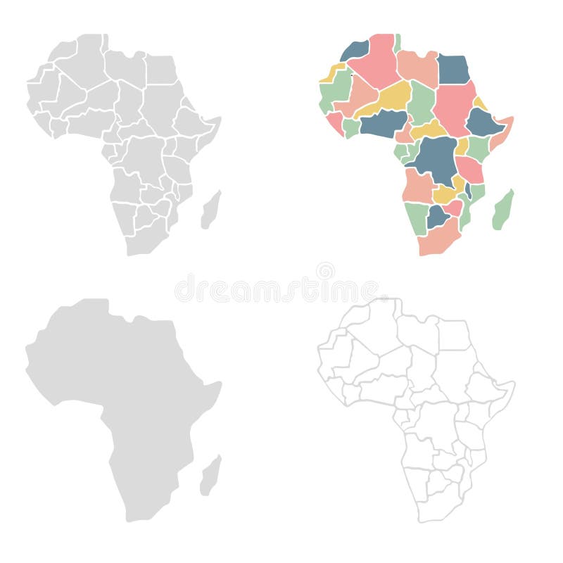 Unlabeled Africa Map Political Map Of Africa Hi Res Stock Photography
