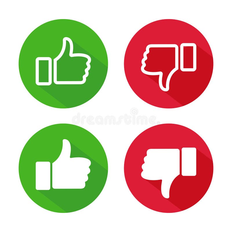 Thumb Up and Thumb Down Flat Icon. Thumbs Icon Set Vector Illustration ...