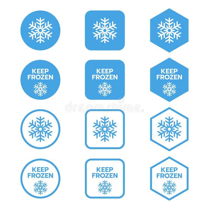 Keep Frozen Icon Set. Keep Frozen Sign Symbol Stock Vector ...